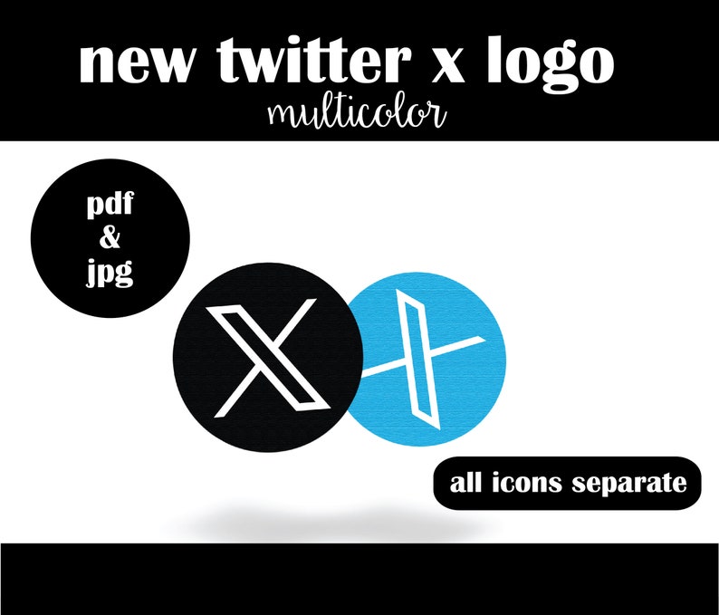 New Twitter X Logo - Digital Download - Round Icons in 26 Vibrant ...