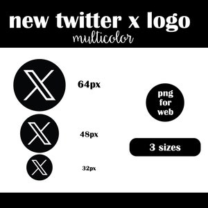 New Twitter X Logo - Digital Download - Round Icons in 26 Vibrant ...