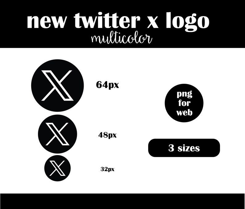 New Twitter X Logo - Digital Download - Round Icons in 26 Vibrant ...