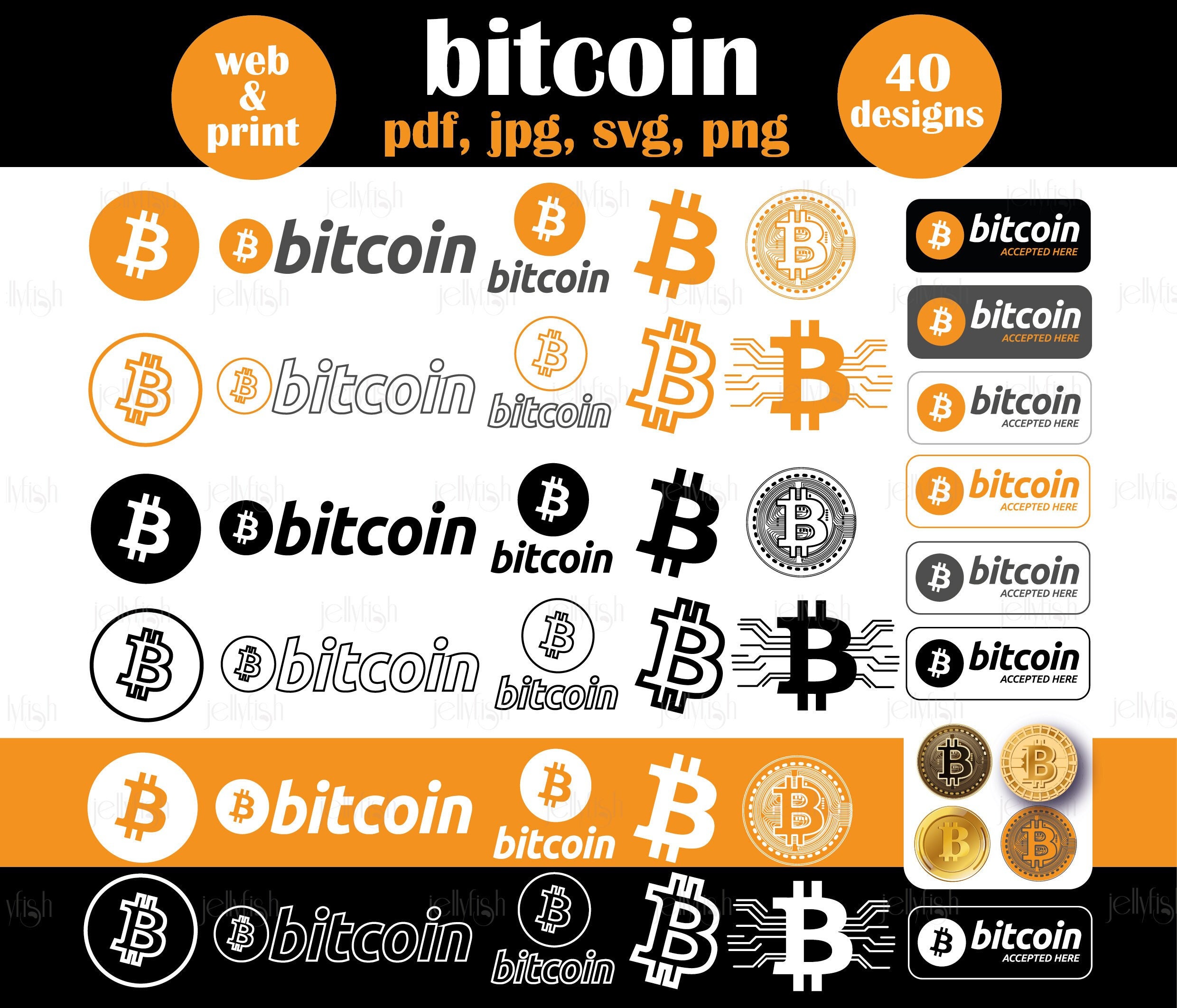 40 Bitcoin Logo Icons Jpg, Png, Svg, Vector Pdf Web and Print Ready - Etsy