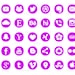 Social Media Icons Set Purple Download - Etsy