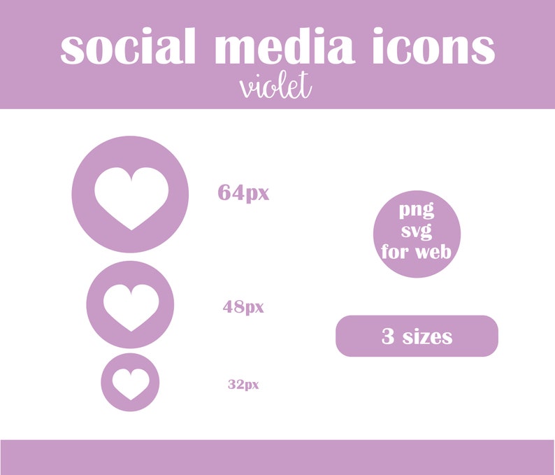 Violet/purple Social Media Icons - Web and Print Ready - JPG, PNG, SVG ...