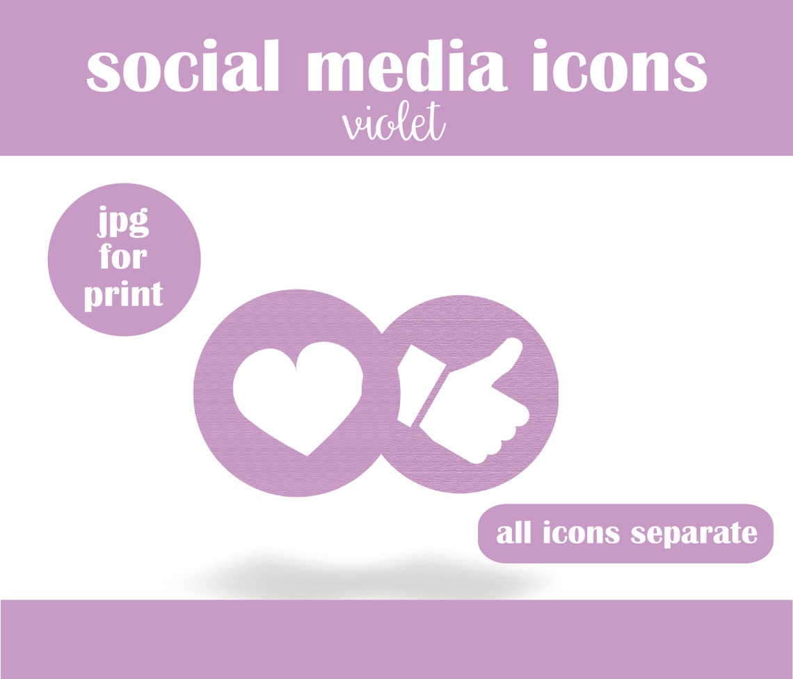 Violet/purple Social Media Icons - Web and Print Ready - JPG, PNG, SVG ...