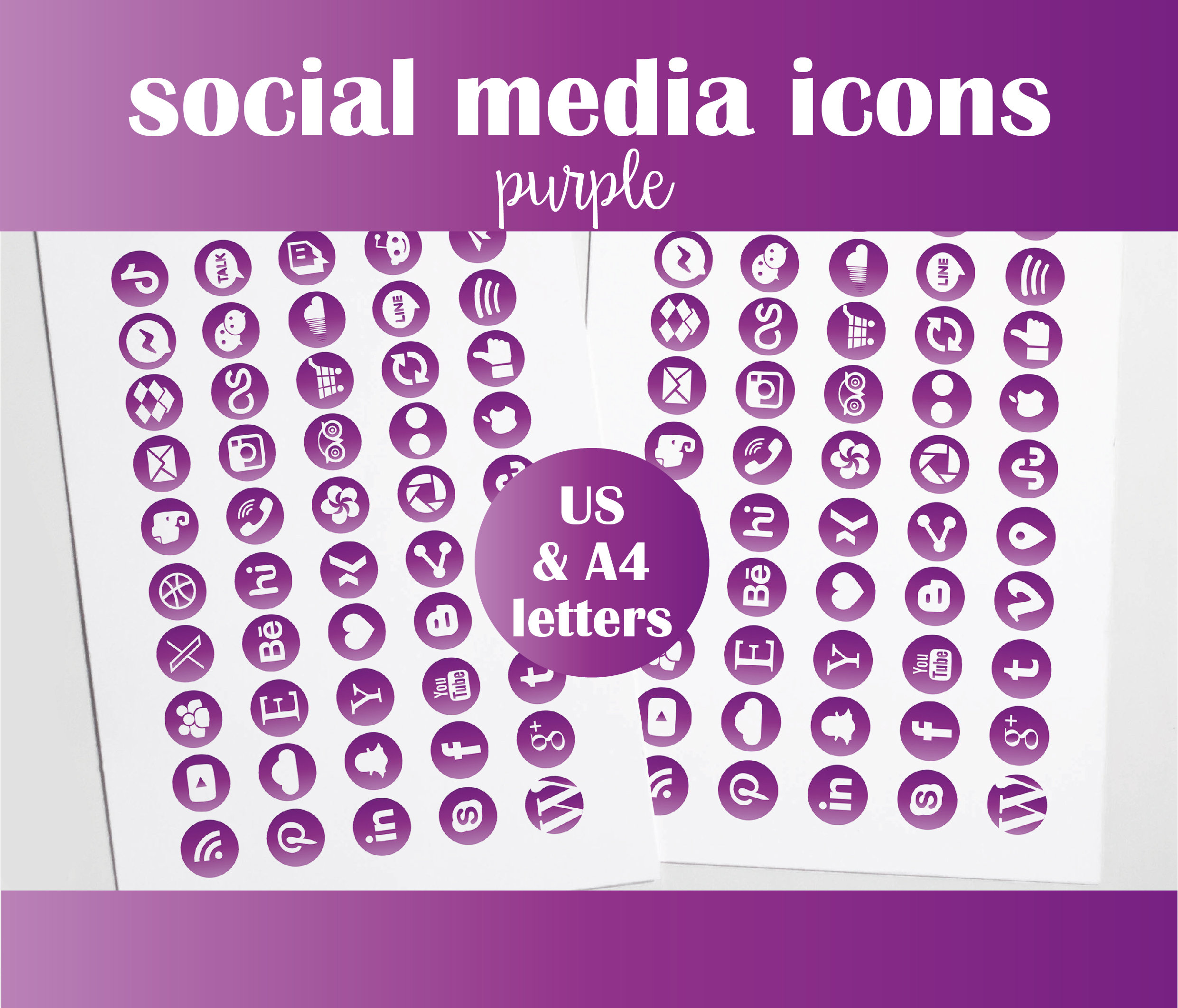 Purple Social Icons