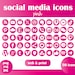 Pink Social Media Icons - Web and Print Ready - JPG, PNG, SVG - Etsy