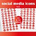 Red Social Media Icons - Web and Print Ready - JPG, PNG, SVG - Etsy