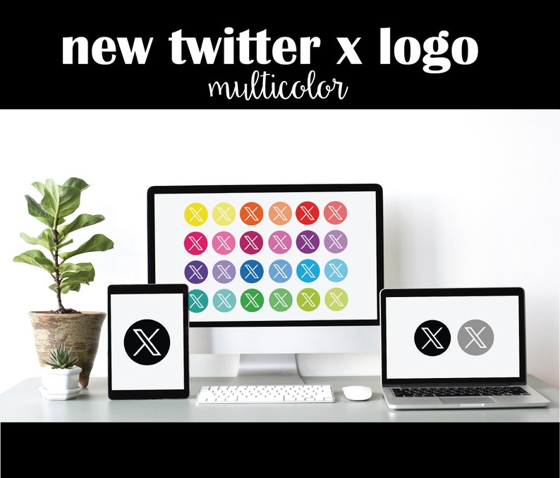 New Twitter X Logo - Digital Download - Round Icons in 26 Vibrant ...