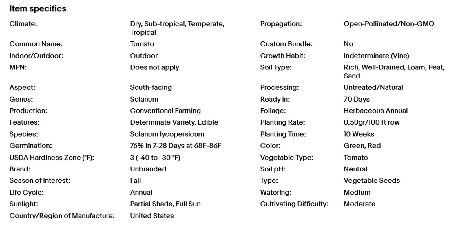 Atkinson Tomato Seed Tomatoes Garden Seeds Loves Humid - Etsy