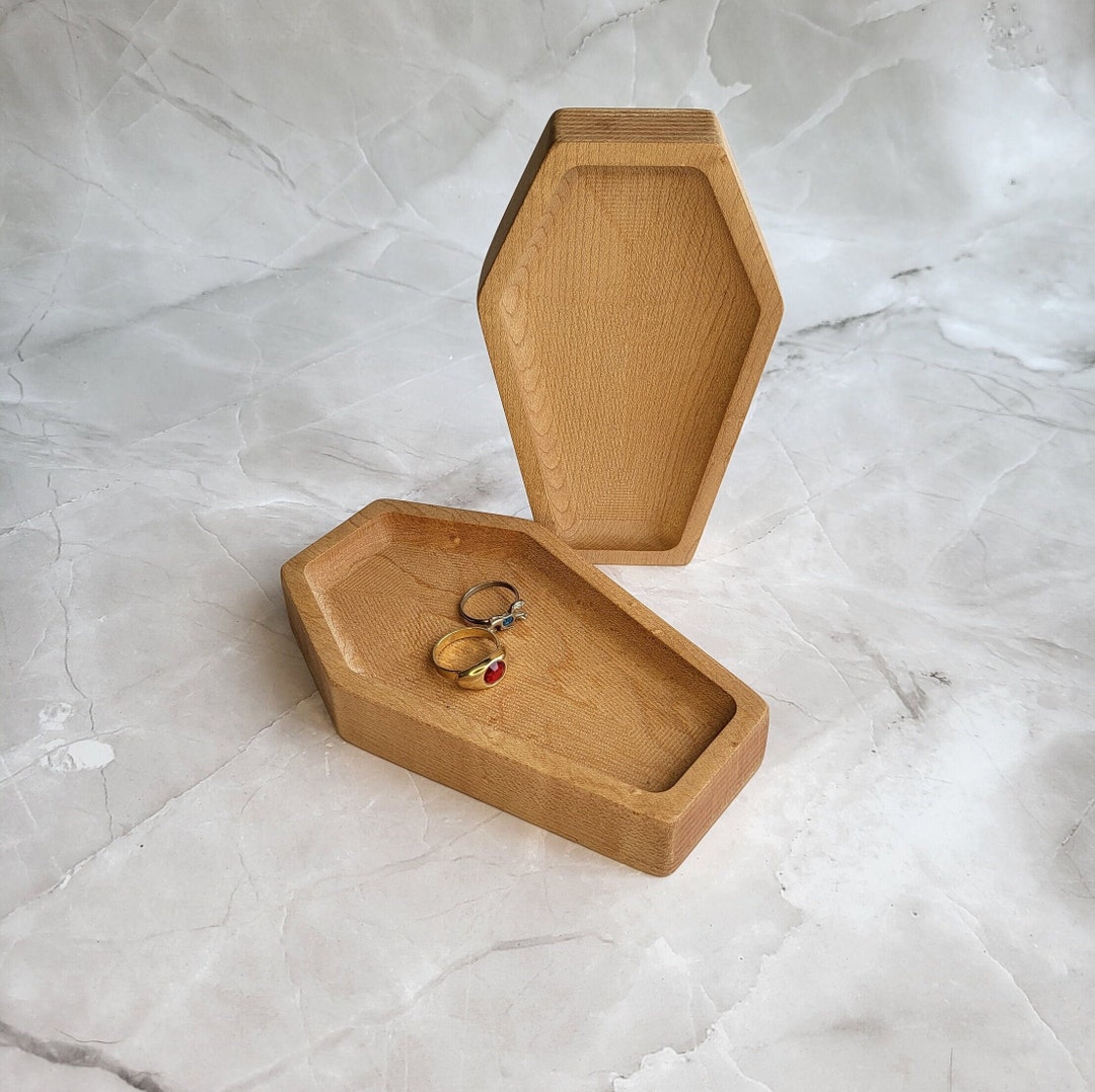 Maple Coffin Ring Dish: Whimsigoth Desk Trinket Tray - Etsy