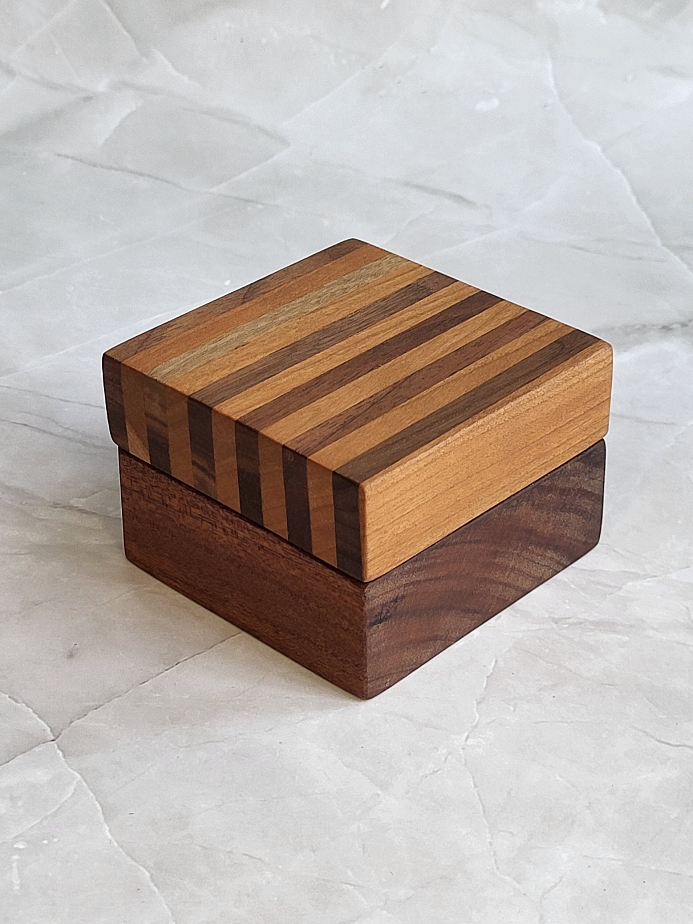Small Jewelry Box Wood Ring Box for Men, 5th Anniversary Gift for ...