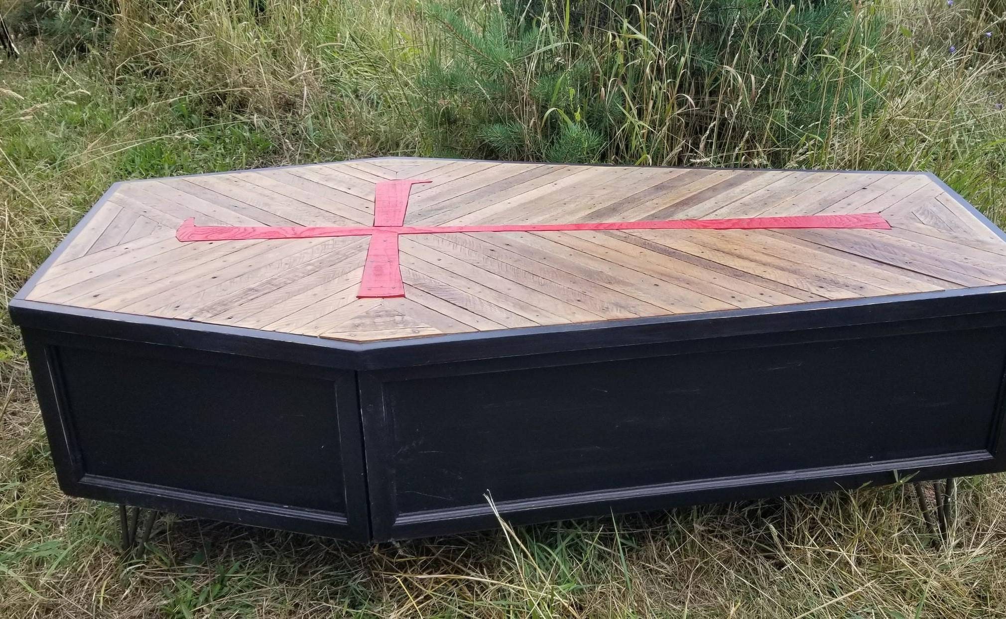 Coffin Coffee Table Rustic Goth Table Coffin Book Shelf 5th - Etsy