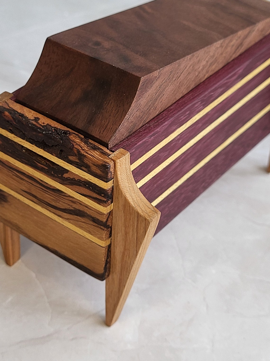 Unique Jewelry Box Wood Handmade, Zebrawood Box, 5th Anniversary Gift ...