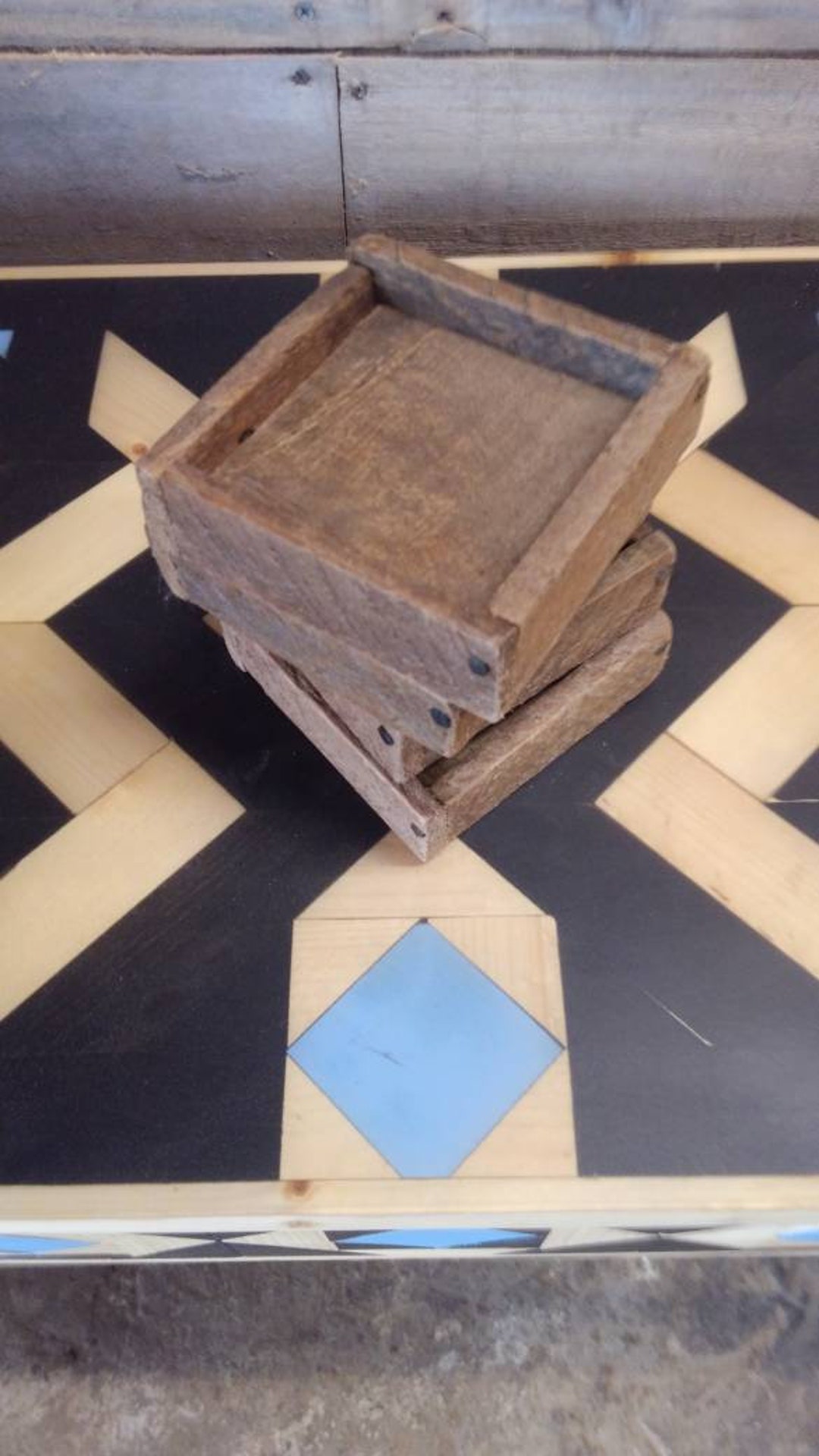 Rustic Coffee Table Coasters Reclaimed Wood Tray Rustic Home - Etsy