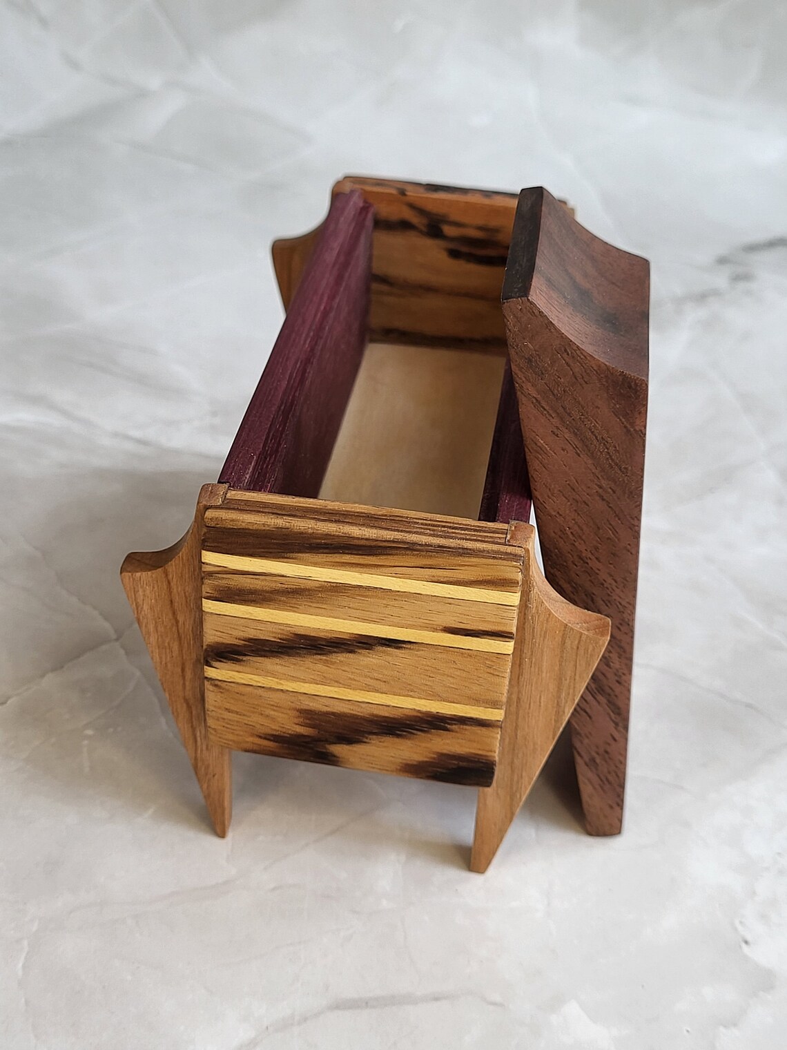 Unique Jewelry Box Wood Handmade, Zebrawood Box, 5th Anniversary Gift ...