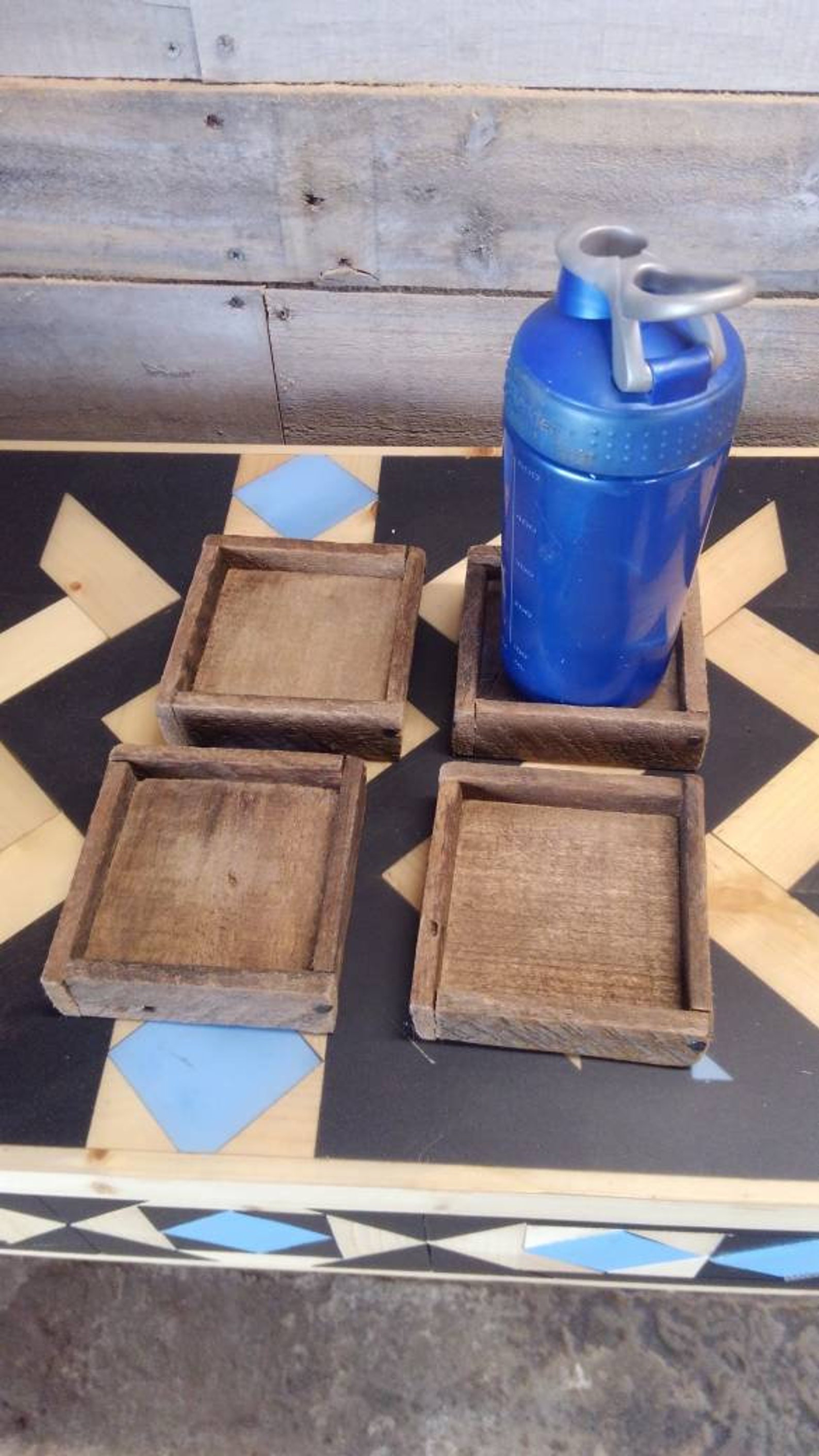 Rustic Coffee Table Coasters Reclaimed Wood Tray Rustic Home - Etsy