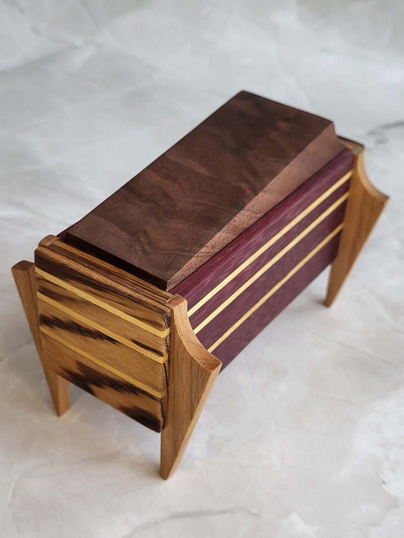 Unique Jewelry Box Wood Handmade, Zebrawood Box, 5th Anniversary Gift ...