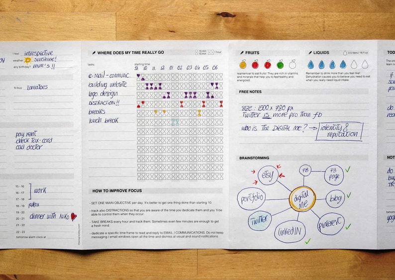 Make It Flow PRINTABLE DAILY PLANNER. Organise Your Day to Beat Mental ...