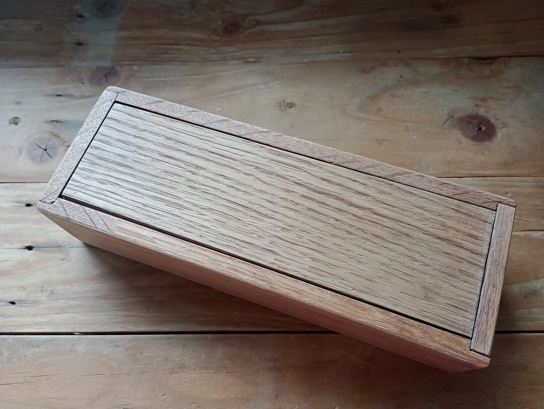 Oak Sliding Lid Pencil Box - Etsy
