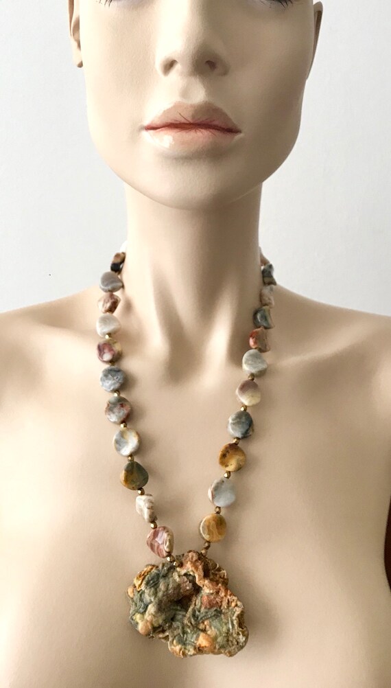 Persian Agate Necklace Fruit Colours Yellow Orange Peach Beads | Etsy