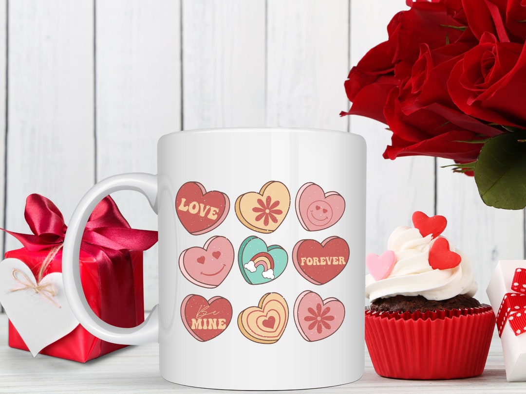 Coffee Mug, Valentines Coffee Mug, Candy Hearts Mug, 11 Oz Mug, 15 Oz ...