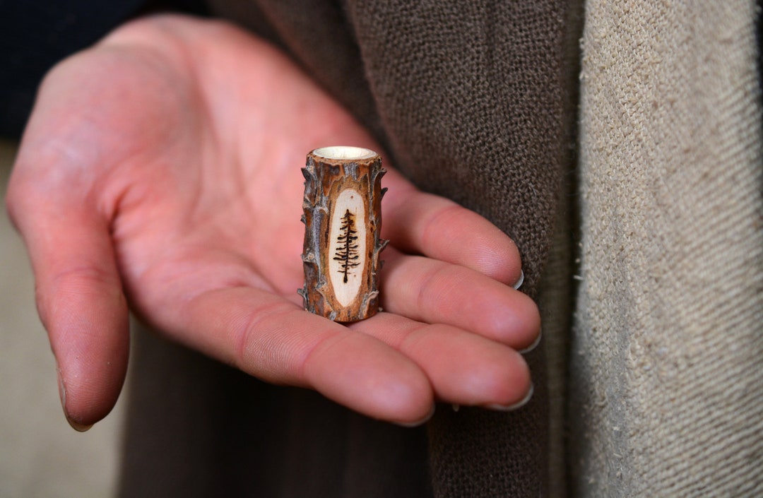 Among Pine Trees I'll Rest - Pine Wood Engraved Pine Tree Bead - Wooden ...