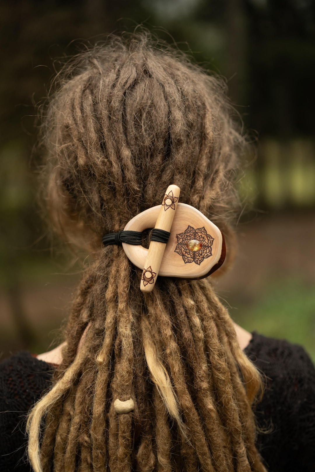 READY TO SHIP - Sacral + Root Chakra Dreadlock Accessory With Gem Stone ...