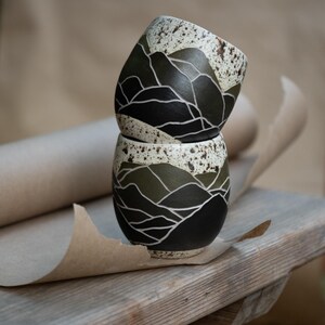 Handmade Porcelain Sgraffito Mug - Pot With Sgraffito - Mountain ...