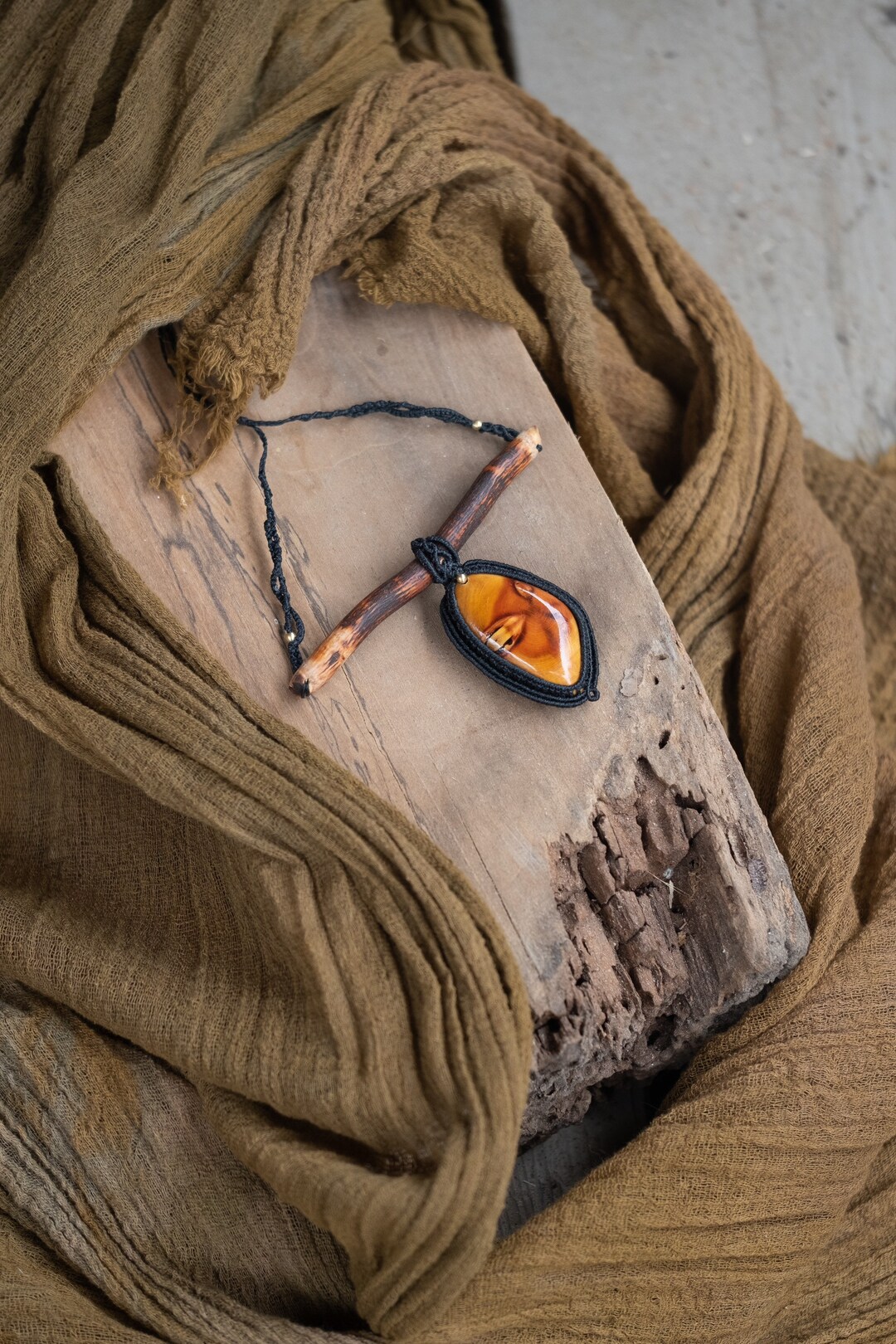 READY TO SHIP Creative Collaborative Macrame-sequoia Necklace Collaboration With Harmonyhandmade ...