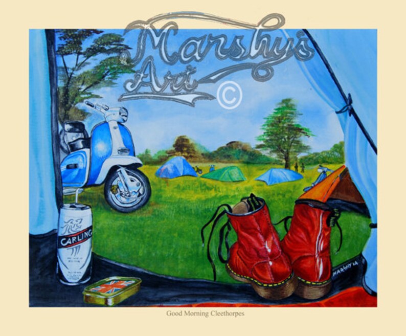Lambretta Scooter Art Print .good Morning Cleethorpes,painting of ...