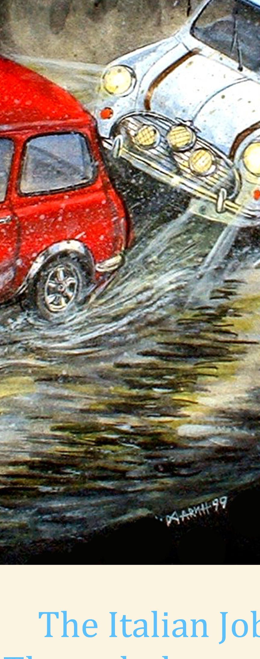 Italian Job Art Print Movie Print Mini Coopers by Marshys Art - Etsy UK