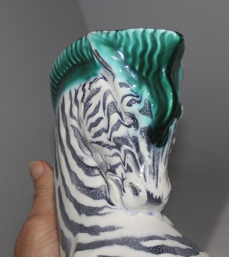 Unusual Czech Pottery Ditmar Urbach Deco Zebra Pitcher Czechoslovakia ...