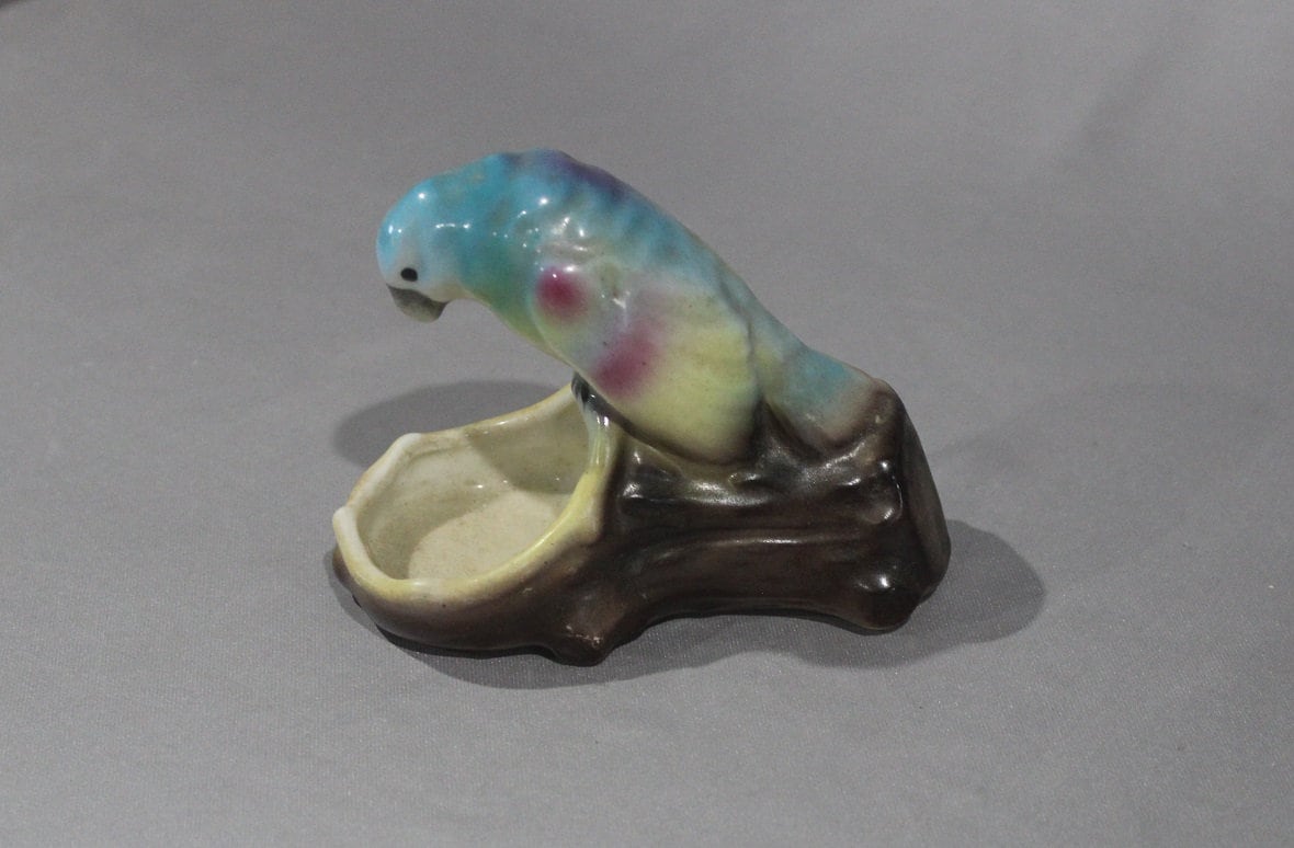 Czech Pottery Parrot on Log Red Dime Mark Czechoslovakia Bird - Etsy