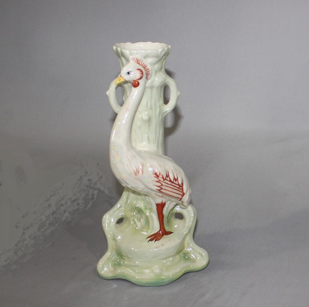 Very Large Rare Czech Pottery Bird Vase Czechoslovakia Red Dime Mark - Etsy
