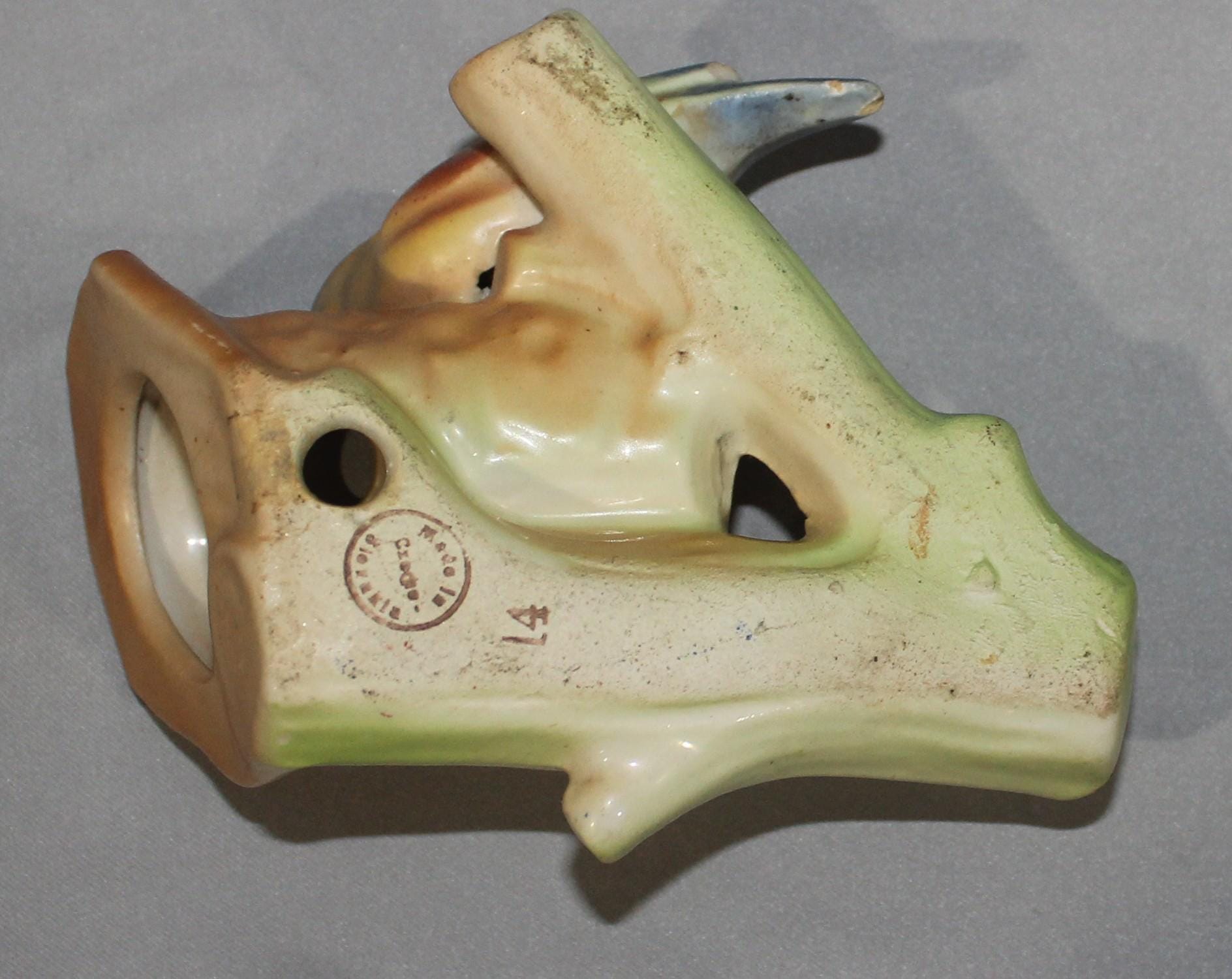 Czech Pottery Bird by Birdhouse Wall Pocket Czechoslovakia Red Dime ...