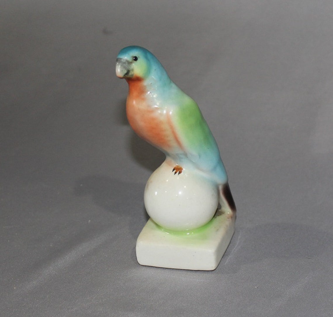 Czech Pottery Parrot on Ball Red Dime Mark Czechoslovakia Bird - Etsy