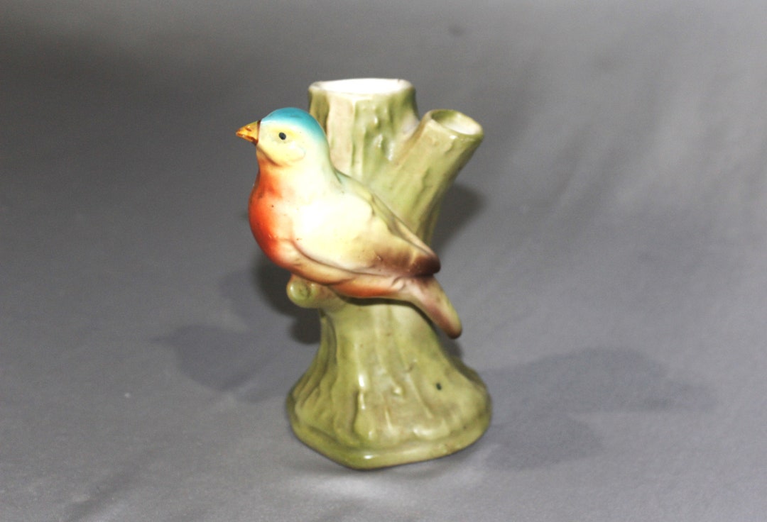 Large Size Czech Pottery Bird by Tree Czechoslovakia Red Dime Mark - Etsy