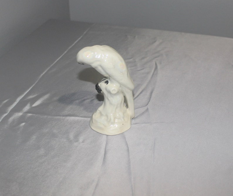 Czech Luster Pottery Parrot on Stump Red Dime Mark - Etsy