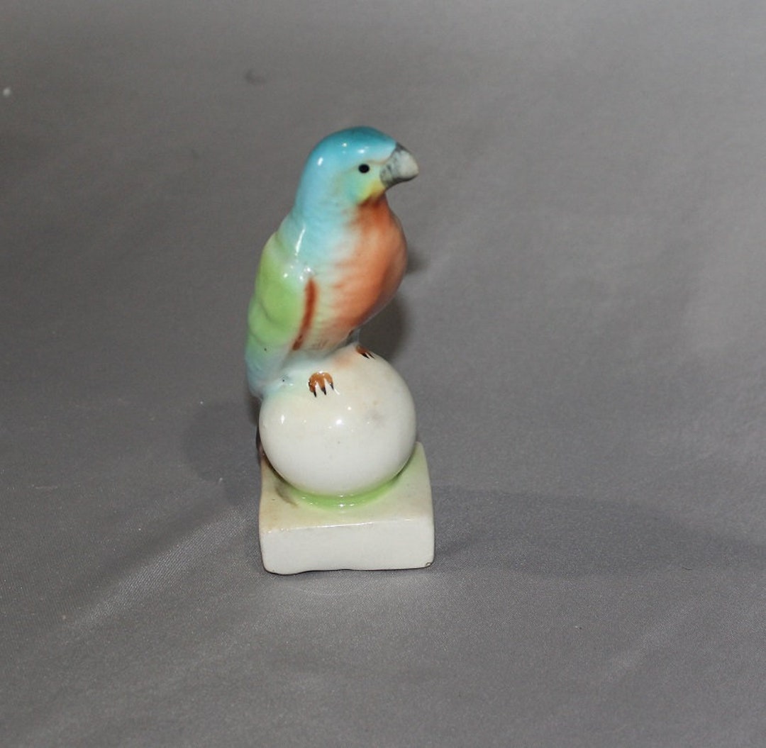 Czech Pottery Parrot on Ball Red Dime Mark Czechoslovakia Bird - Etsy