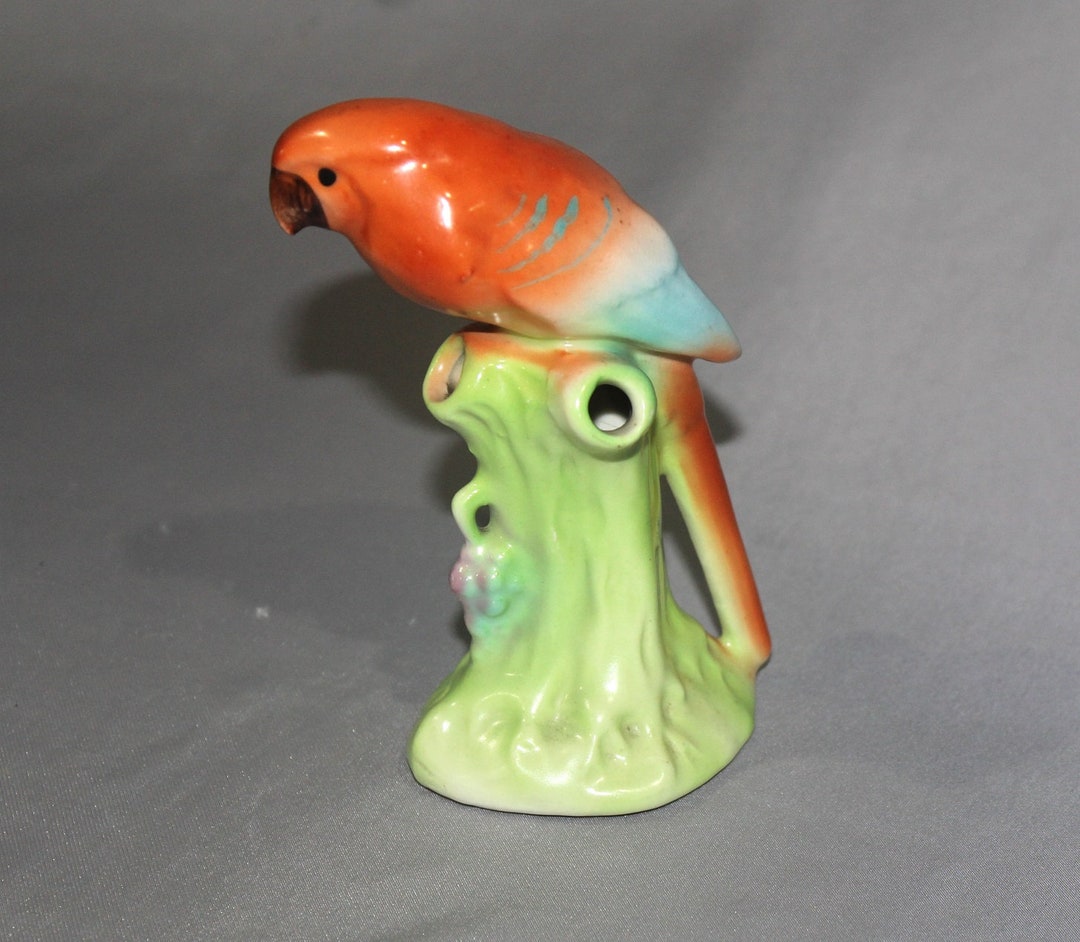 Red Czech Pottery Parrot Czechoslovakia Bird Red Dime Mark - Etsy