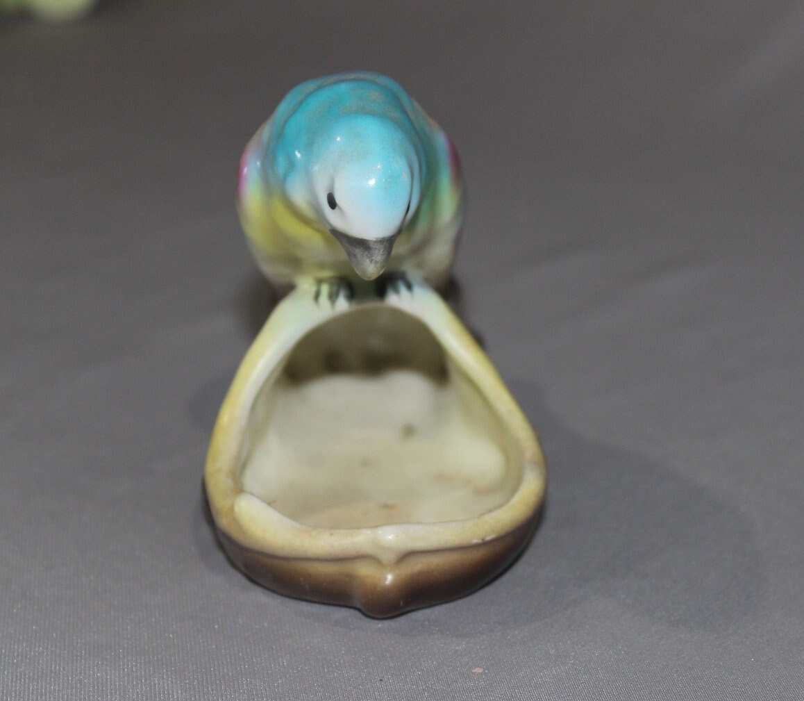Czech Pottery Parrot on Log Red Dime Mark Czechoslovakia Bird - Etsy