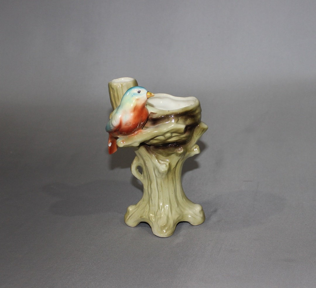 Rare Czech Pottery Bird on Nest Red Dime Mark Czechoslovakia Vase ...