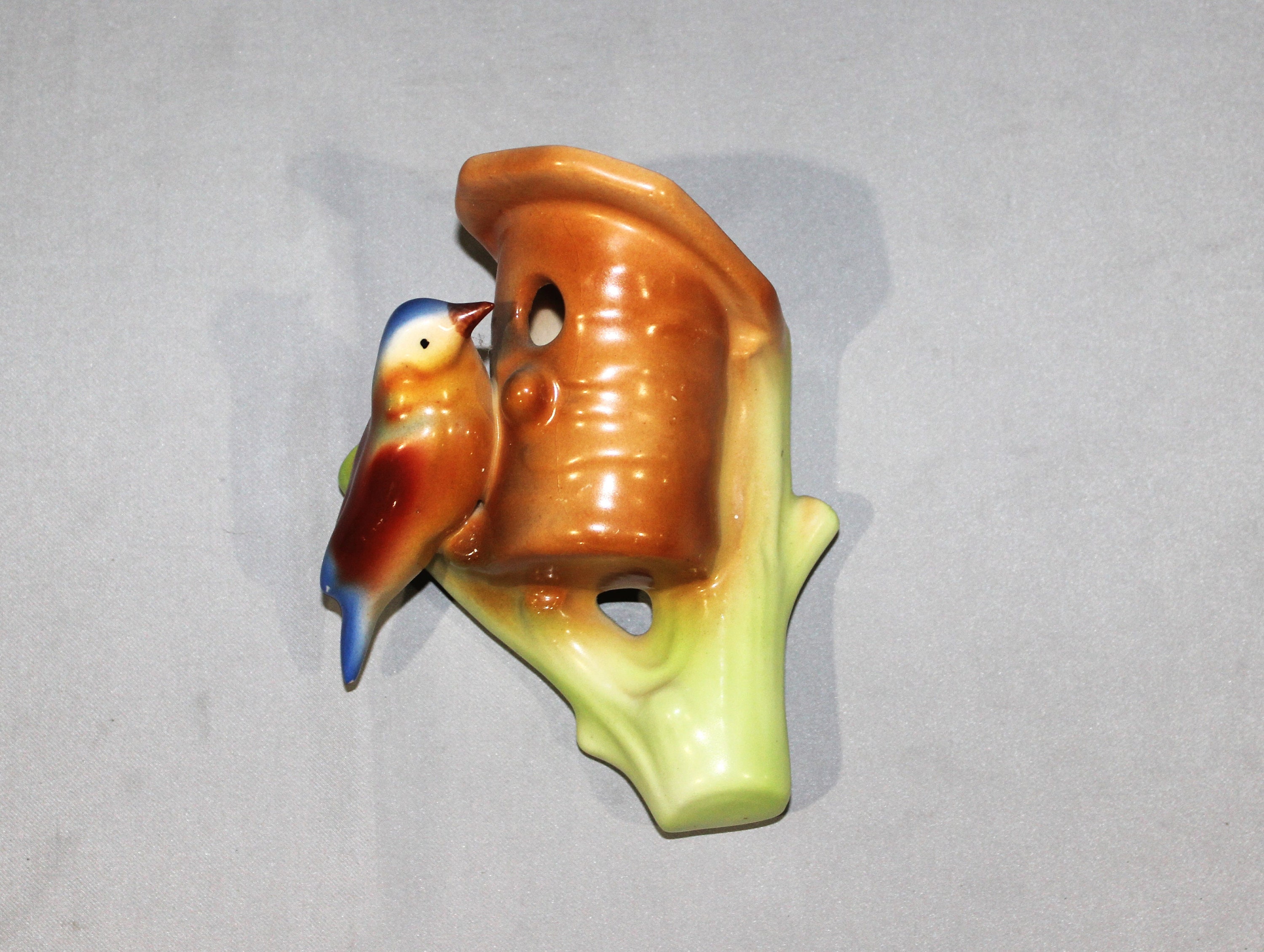 Czech Pottery Bird by Birdhouse Wall Pocket Czechoslovakia Red - Etsy