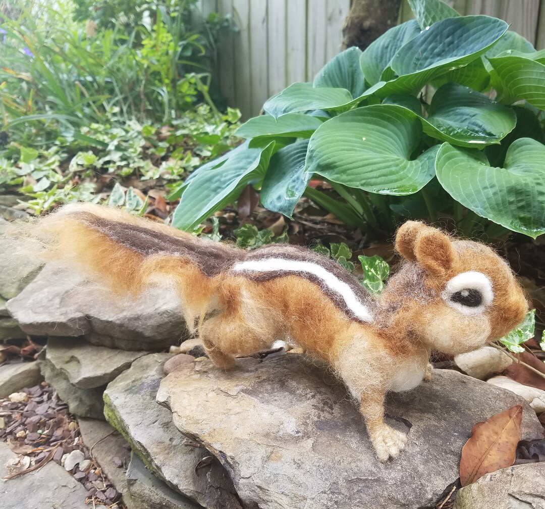 Needle Felted Chipmunk, Handmade Wool Animal Sculpture - Etsy Norway
