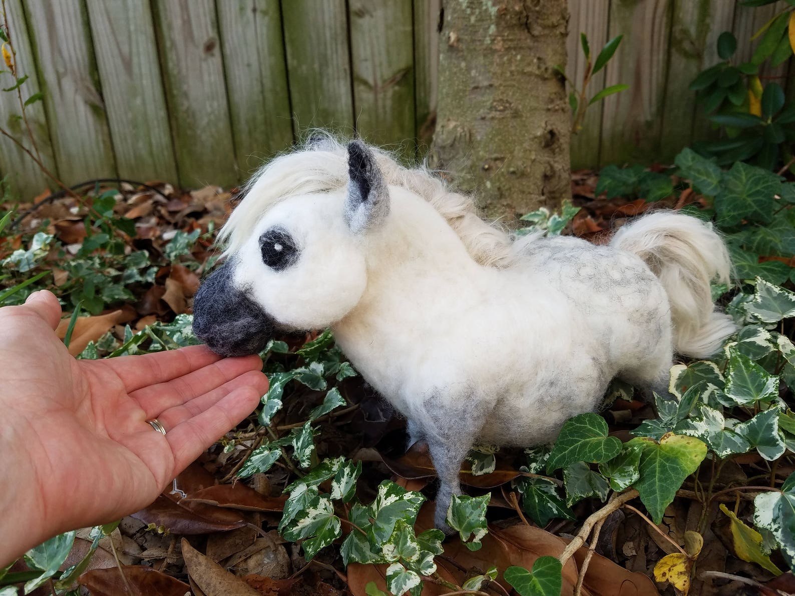 Custom Order for YOU! Wild Fat Pony Sculpture, Dapple Gray Pony, Felted ...