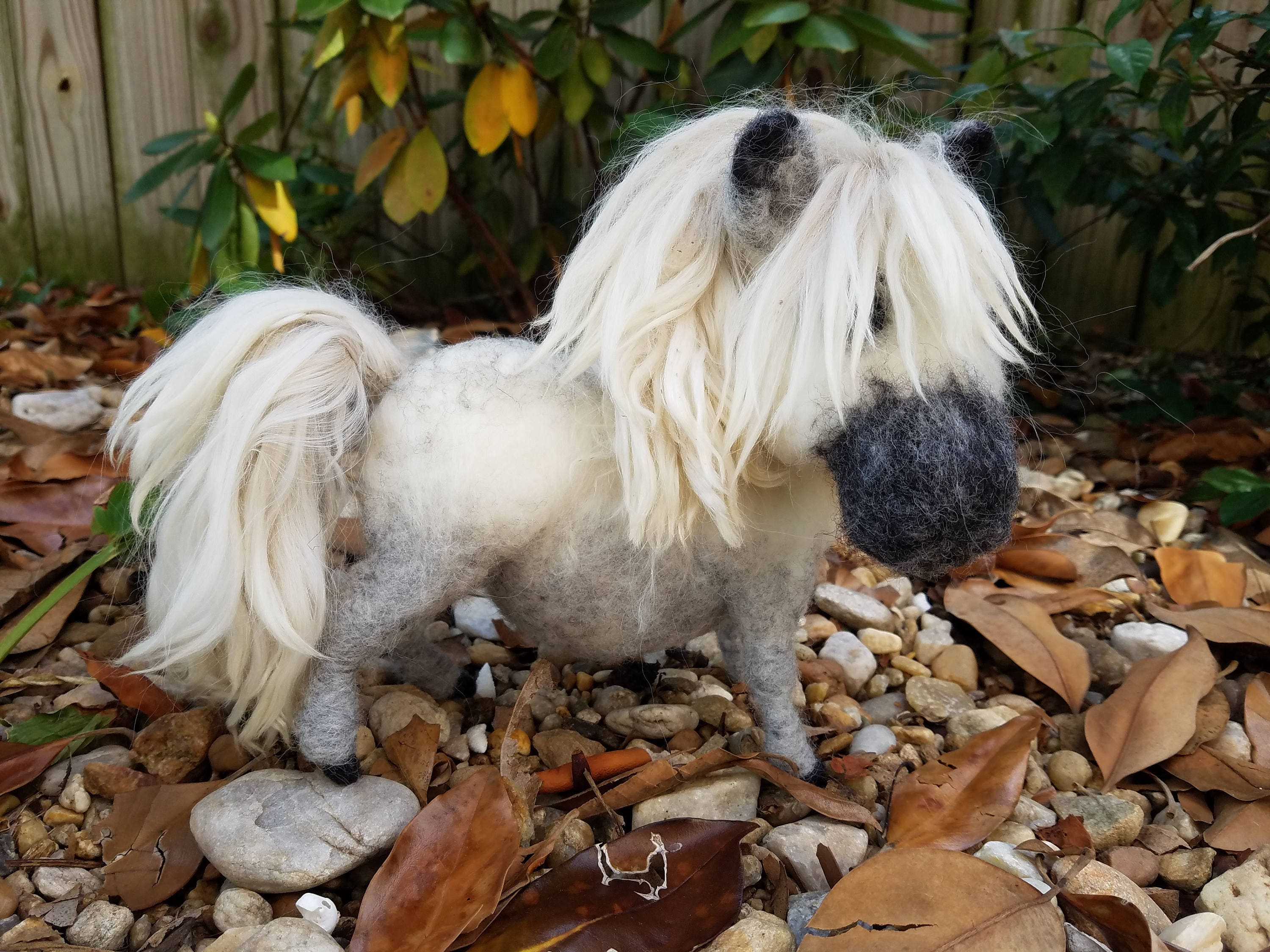 Custom Order for YOU! Wild Fat Pony Sculpture, Dapple Gray Pony, Felted ...