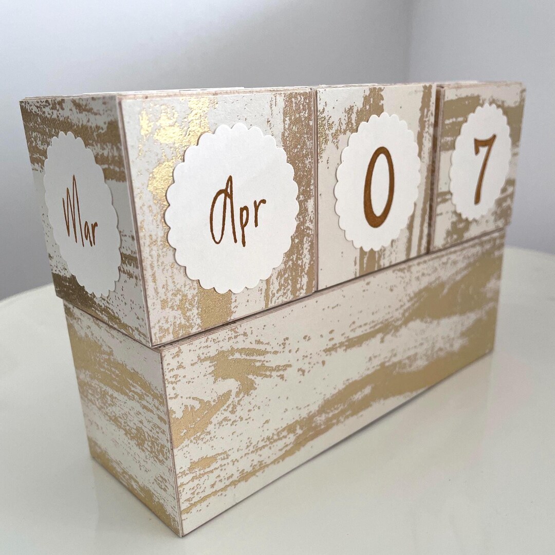 Gold Desk Calendar | Gold Foil Desk Accessory | Rustic Shelf Decor ...