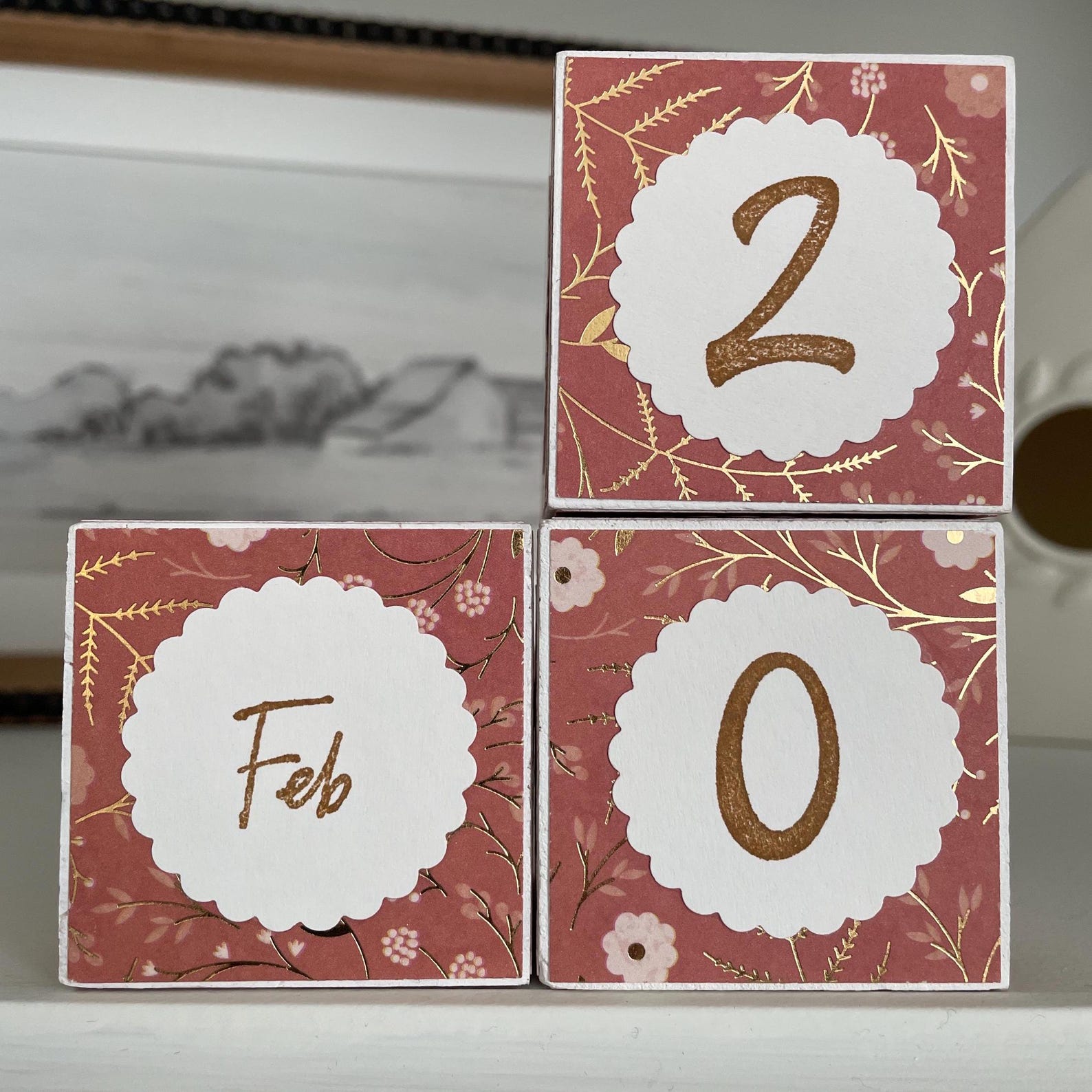 Cottagecore Calendar | Rustic Floral Wooden Desk Decor | Handmade Home ...