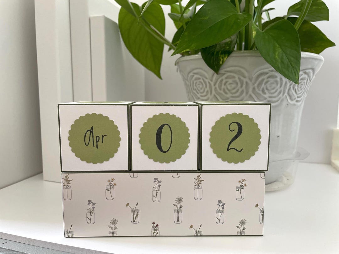 Rustic Calendar | Wildflower Mason Jar Design | Hand-painted Wooden ...