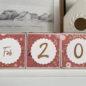 Cottagecore Calendar | Rustic Floral Wooden Desk Decor | Handmade Home ...