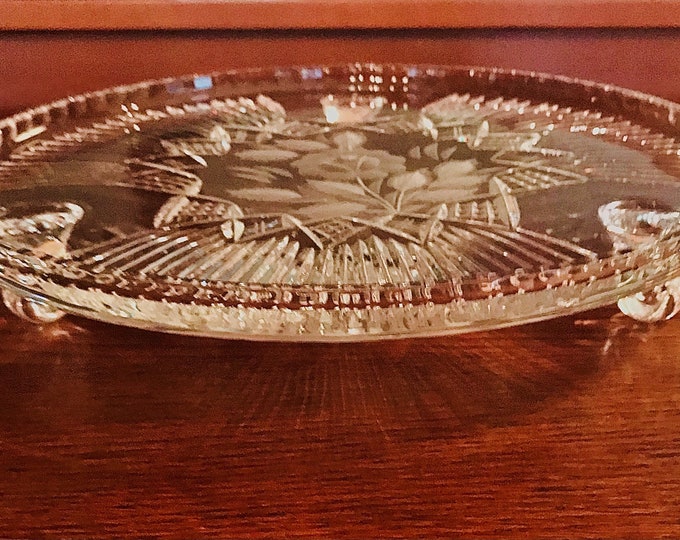 Crystal Footed Cake Plate - Etsy